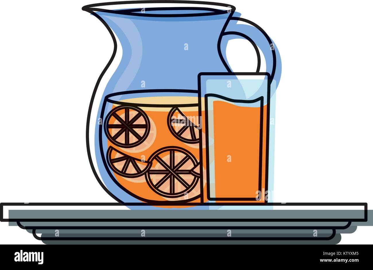 jar juice on plate vector illustration Stock Vector Image & Art - Alamy