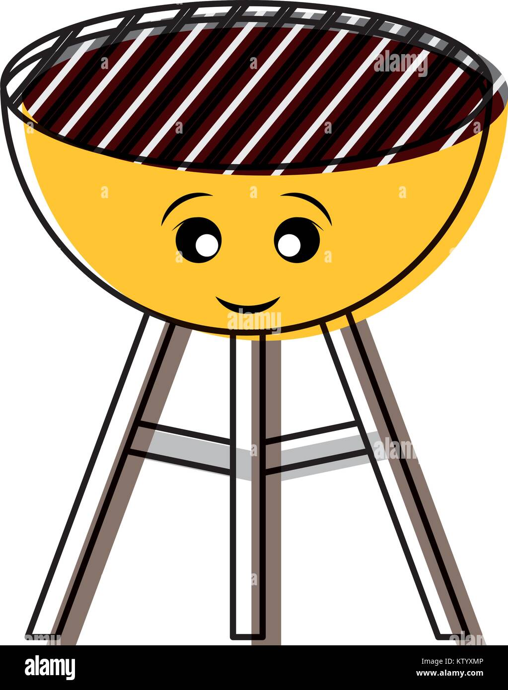 kawaii barbecue grill vector illustration Stock Vector Image & Art - Alamy