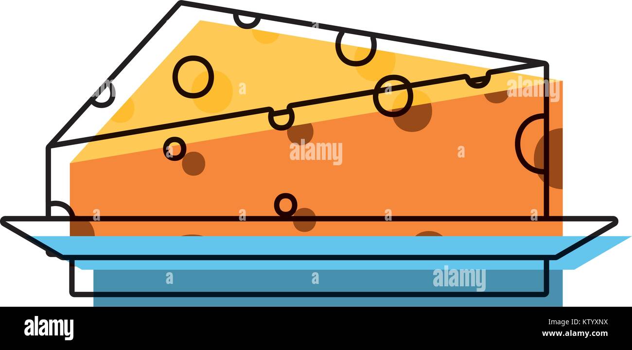 cheese on plate vector illustration Stock Vector Image & Art - Alamy