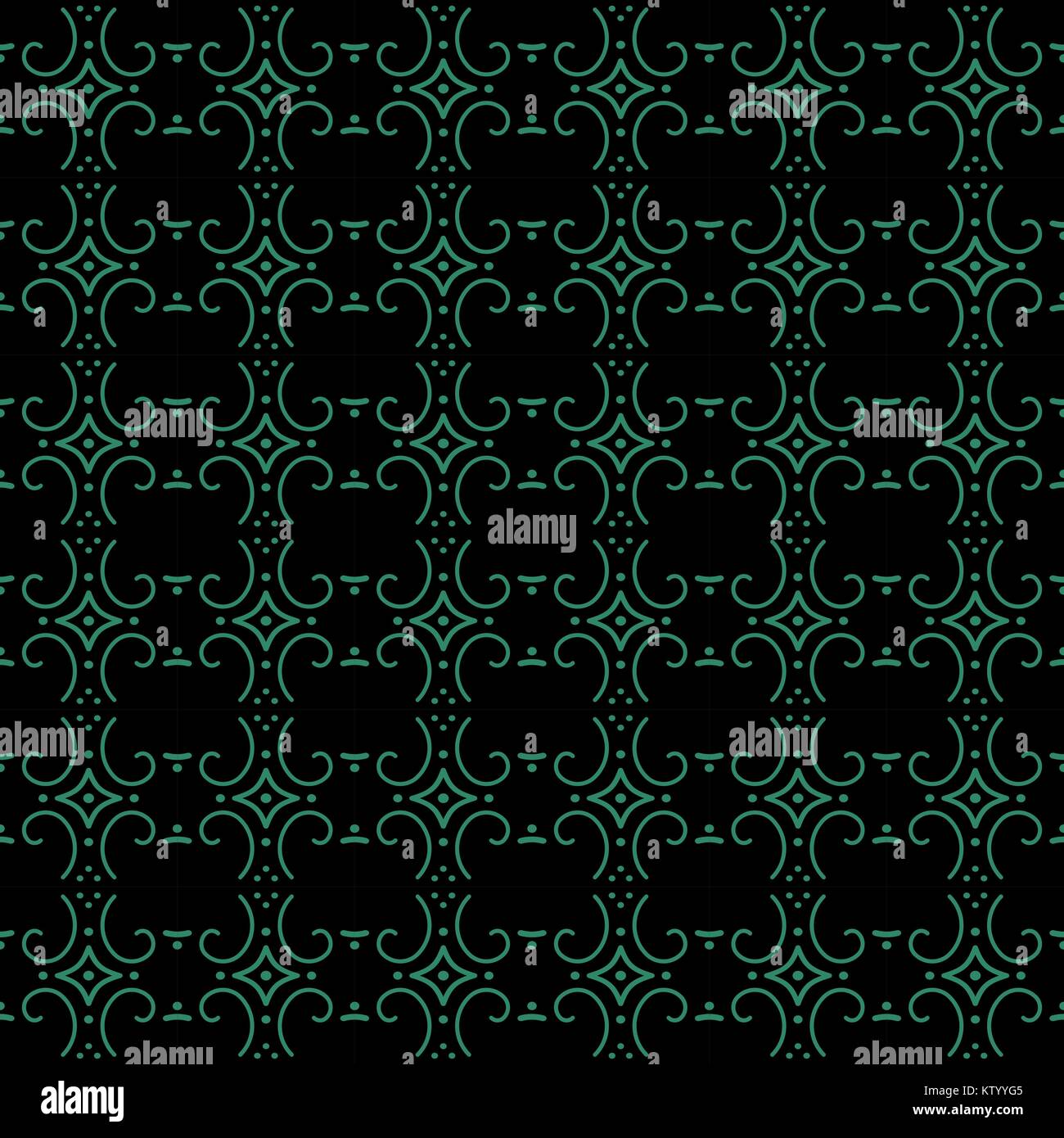 Antique seamless green background round spiral curve cross dot line ...