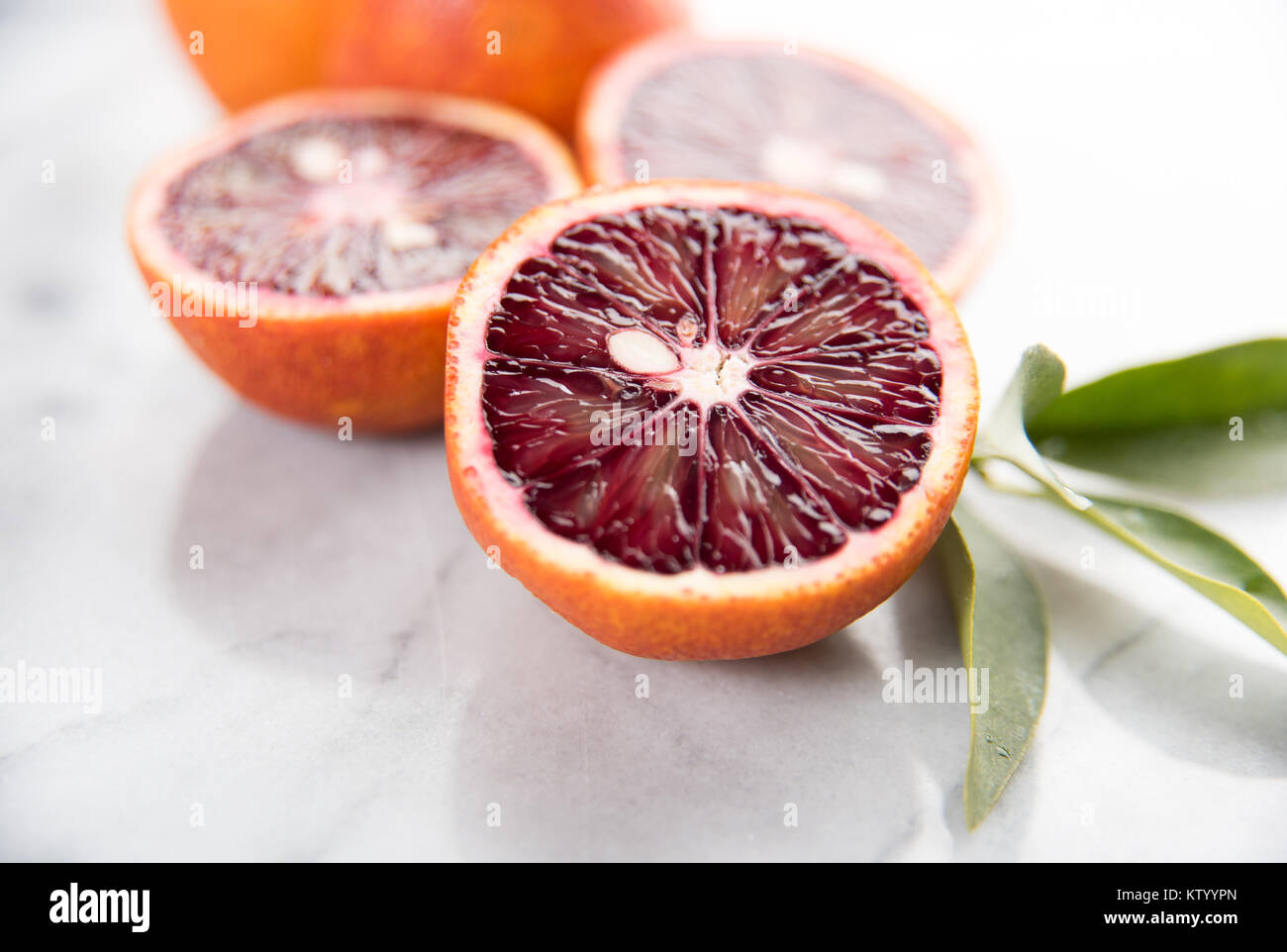 Fresh Blood Oranges on Marble Table Stock Photo - Alamy