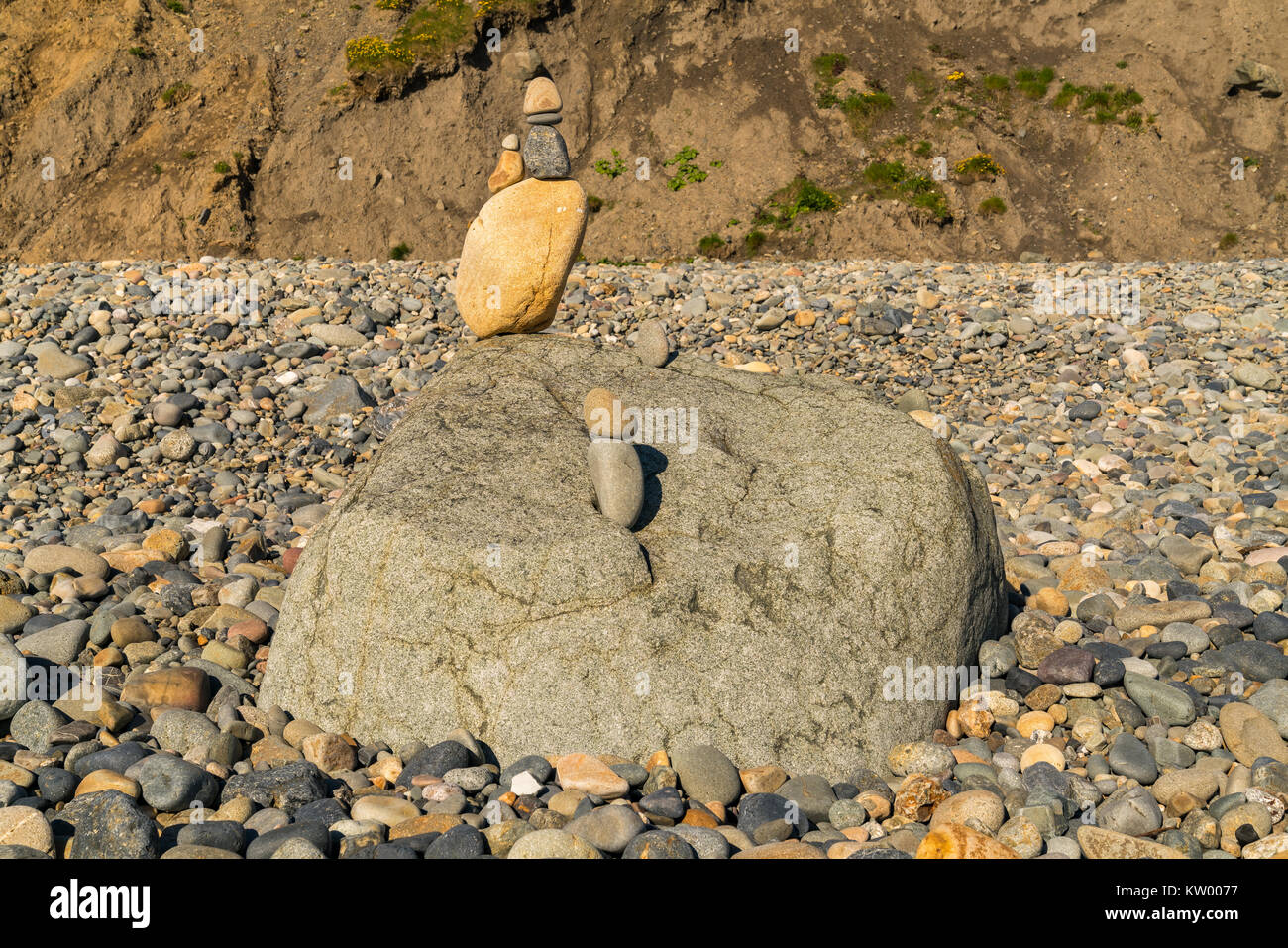 Stones at the pebble beach of Druidston Haven, Pembrokeshire, Dyfed ...