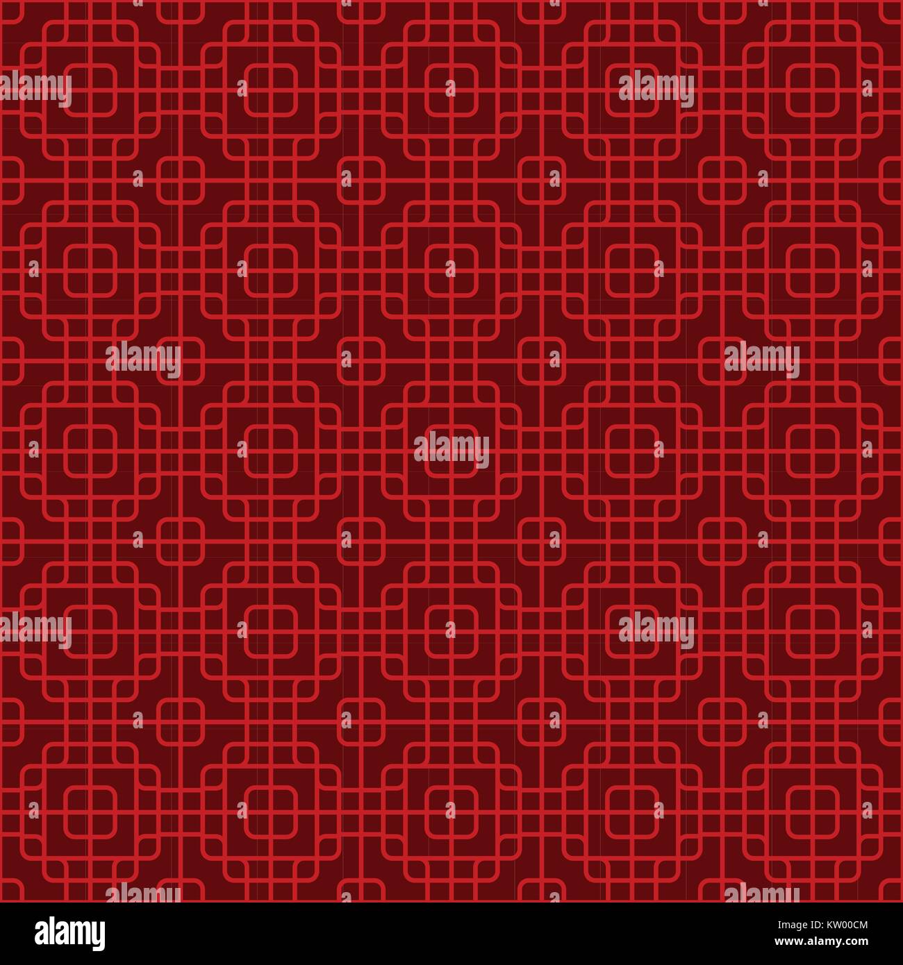 Seamless Chinese window tracery round corner square cross line pattern ...