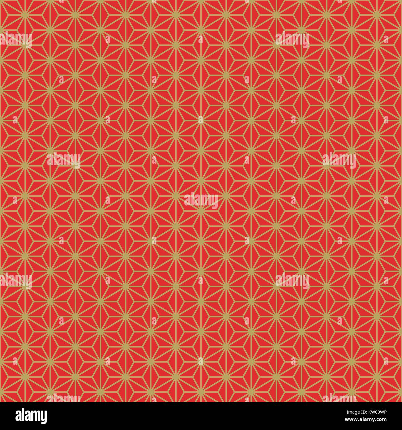 Seamless Chinese style traditional golden red geometry tracery pattern ...