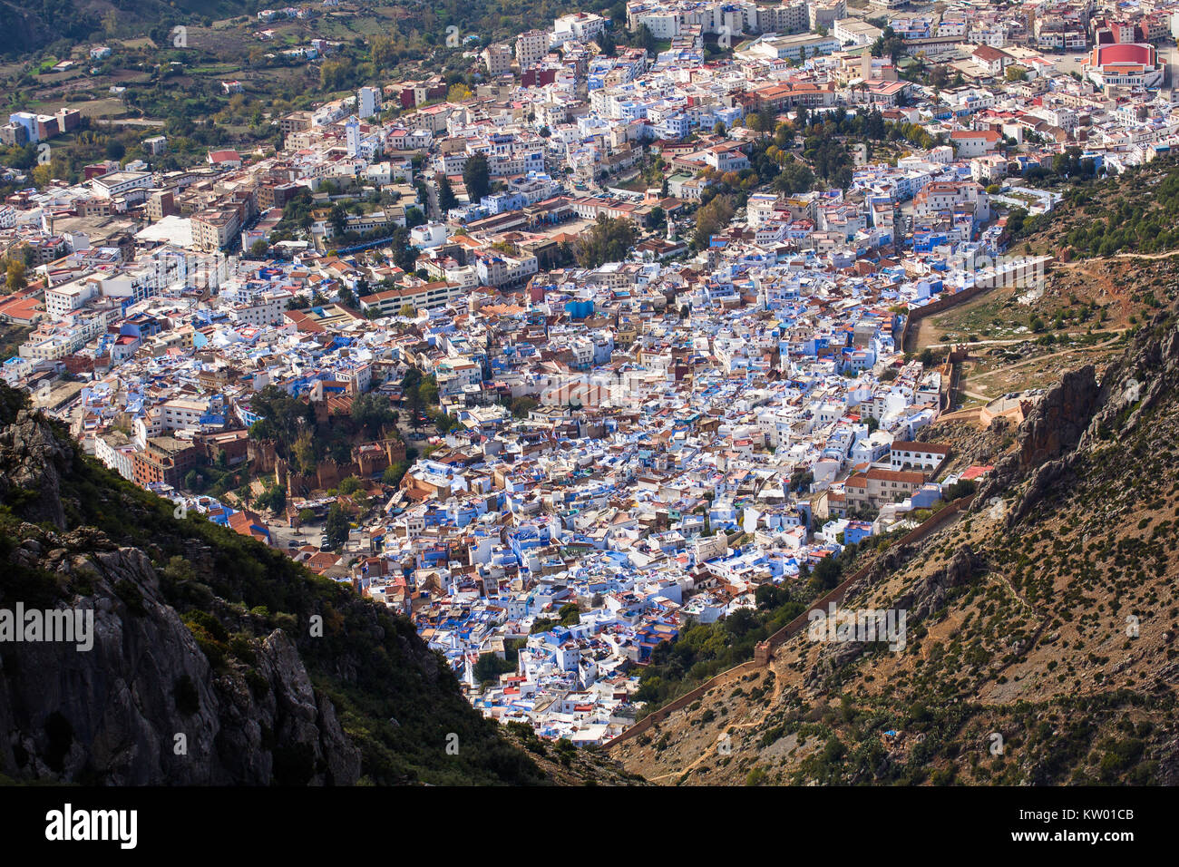 chefchaouen seen from above Stock Photo - Alamy