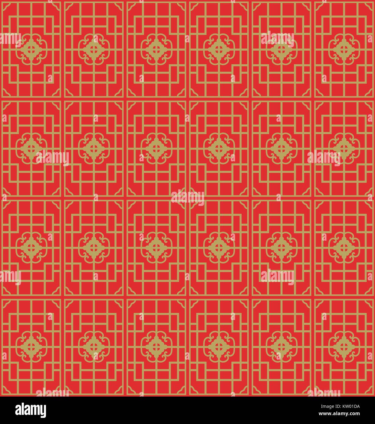 Golden seamless Chinese window tracery geometry square line pattern ...