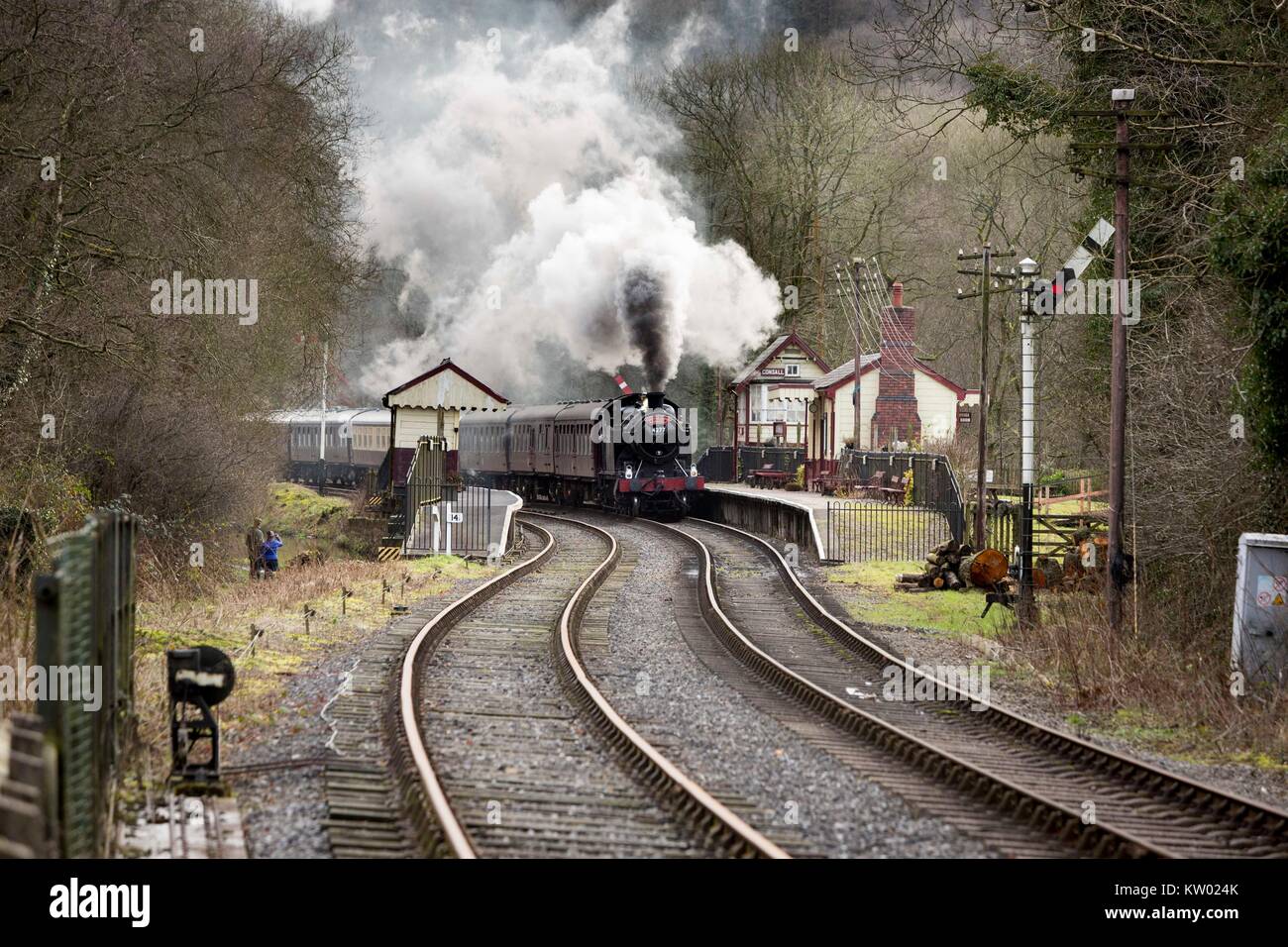 A steam train on The Churnett Valley Railway near Consall Station Stock ...