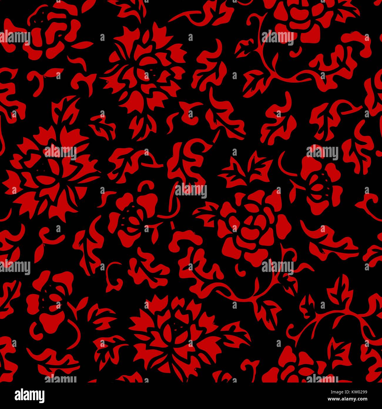 Seamless Chinese Background Botanic Garden Flower Leaf Stock Vector ...