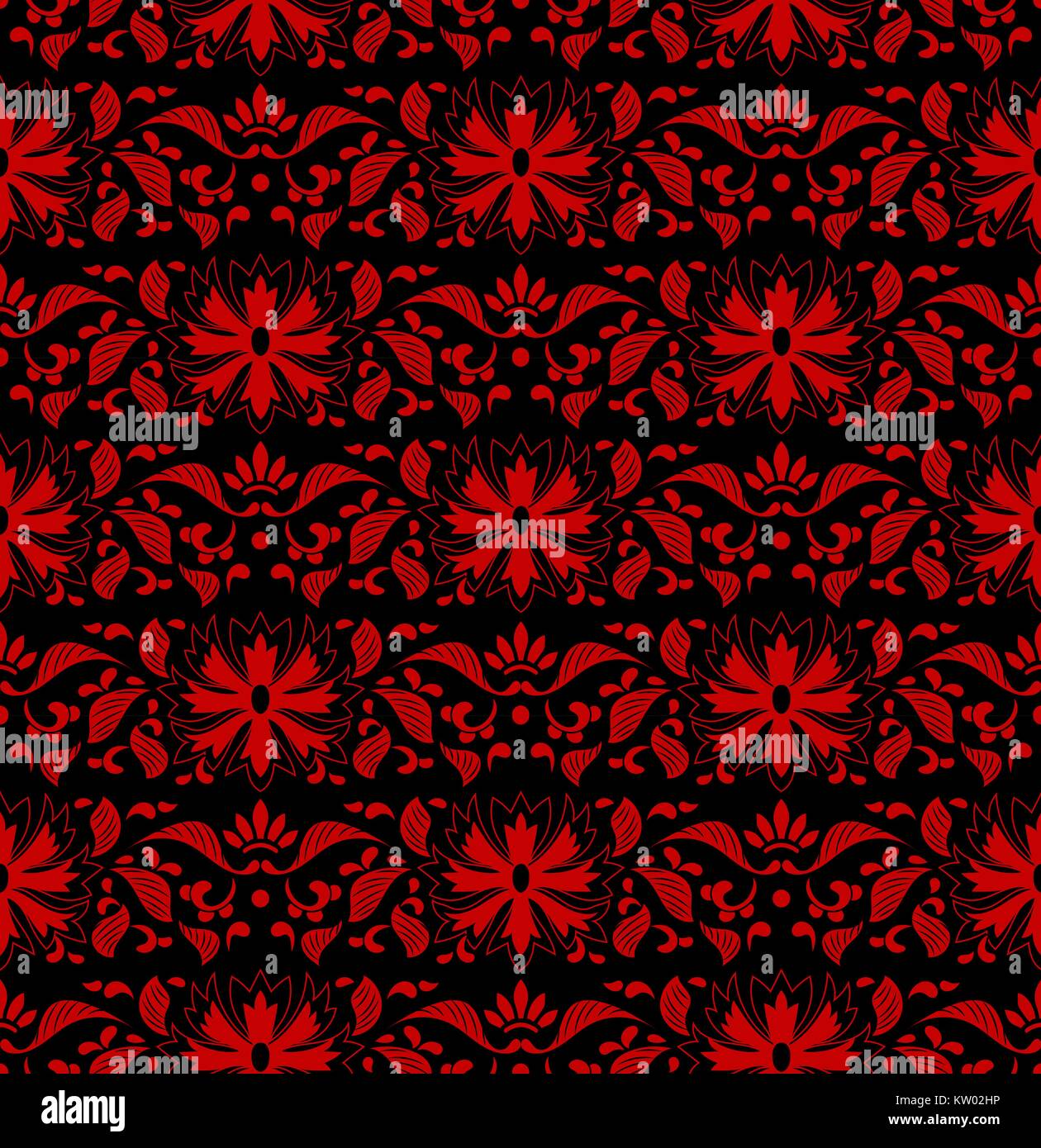 Seamless Chinese Background botanic garden nature leaf flower chintz ...