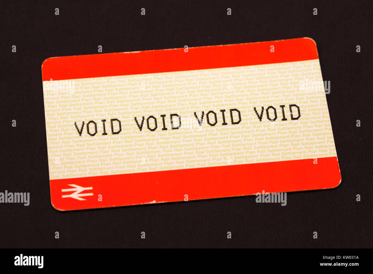 British rail tickets marked with a 'void' stamp. The tickets bear the ...