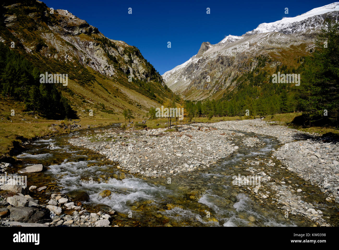 Osttirol Hohe Tauern, Dorfer valley with sea brook or Kalser Bach ...