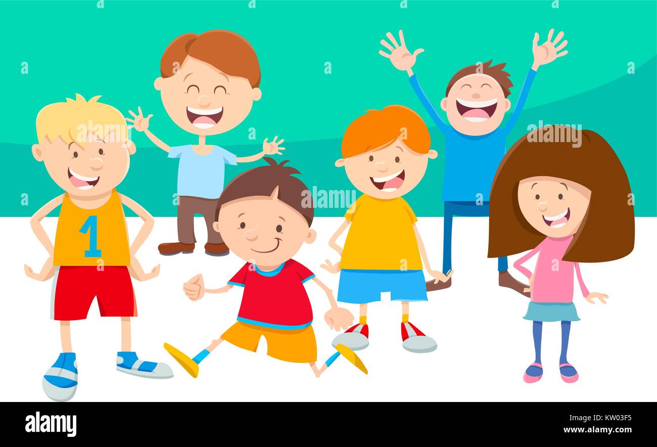 Cartoon Illustration of Funny Children Characters Set Stock Vector ...