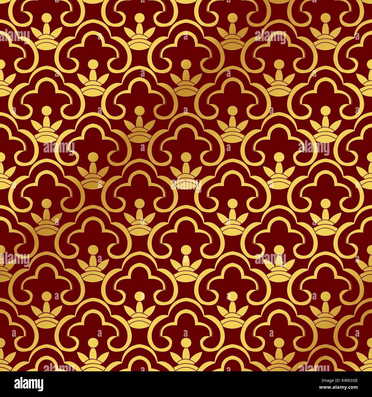 Seamless Golden Chinese Background Chinese royal curve trefoil cross ...