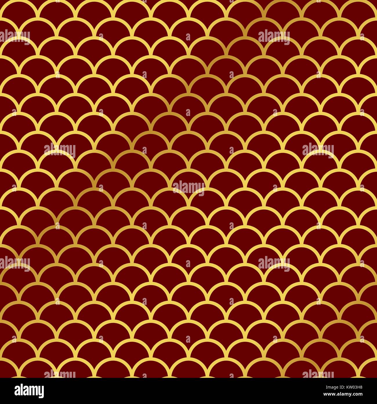 Seamless Golden Chinese Background Asian Chinese scale curve round ...