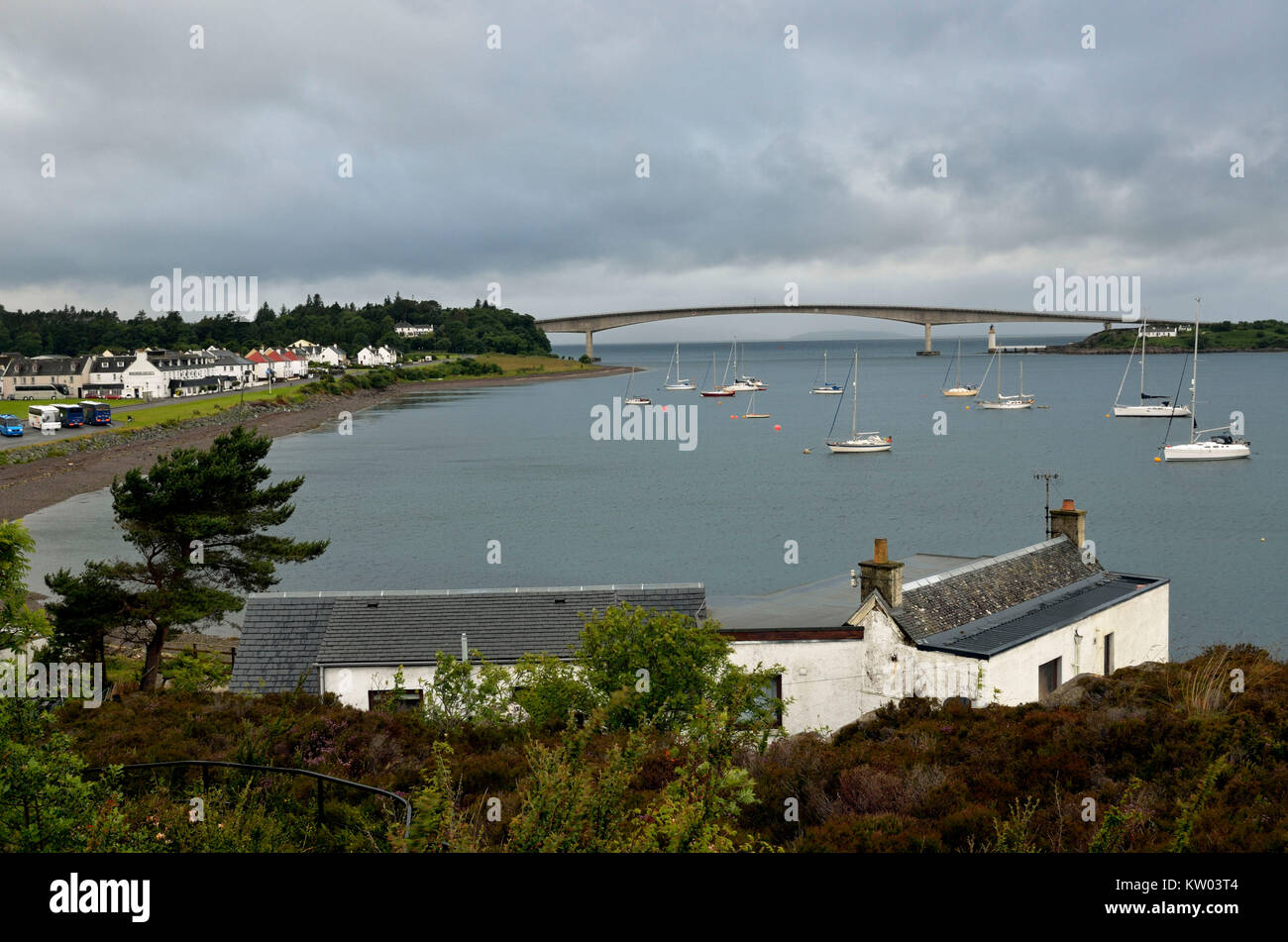 Scotland, Isle of Skye, hole Alsh with Skye bridge with Kyleakin ...