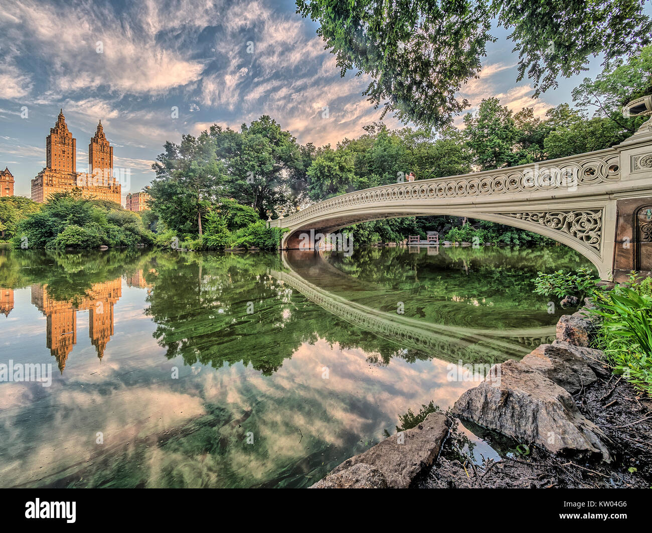 The Bow Bridge is a cast iron bridge located in Central Park, New York ...