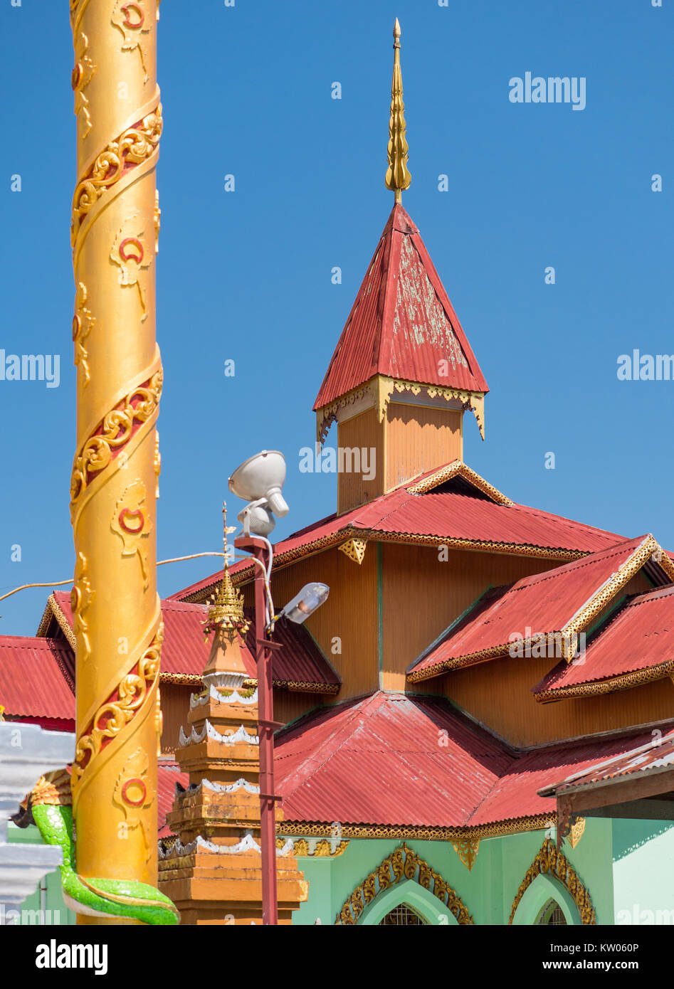 Detail of the Shwe Sayan Pagoda in Dala Township, across the Yangon ...