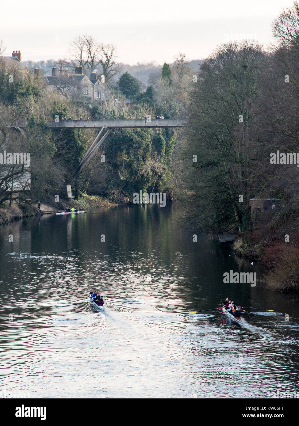 Durham, England, UK - January 29, 2017: University rowing crews train ...