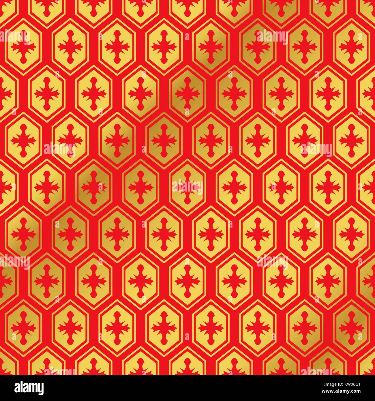 Seamless Golden Chinese Background oriental polygon geometry cross ...