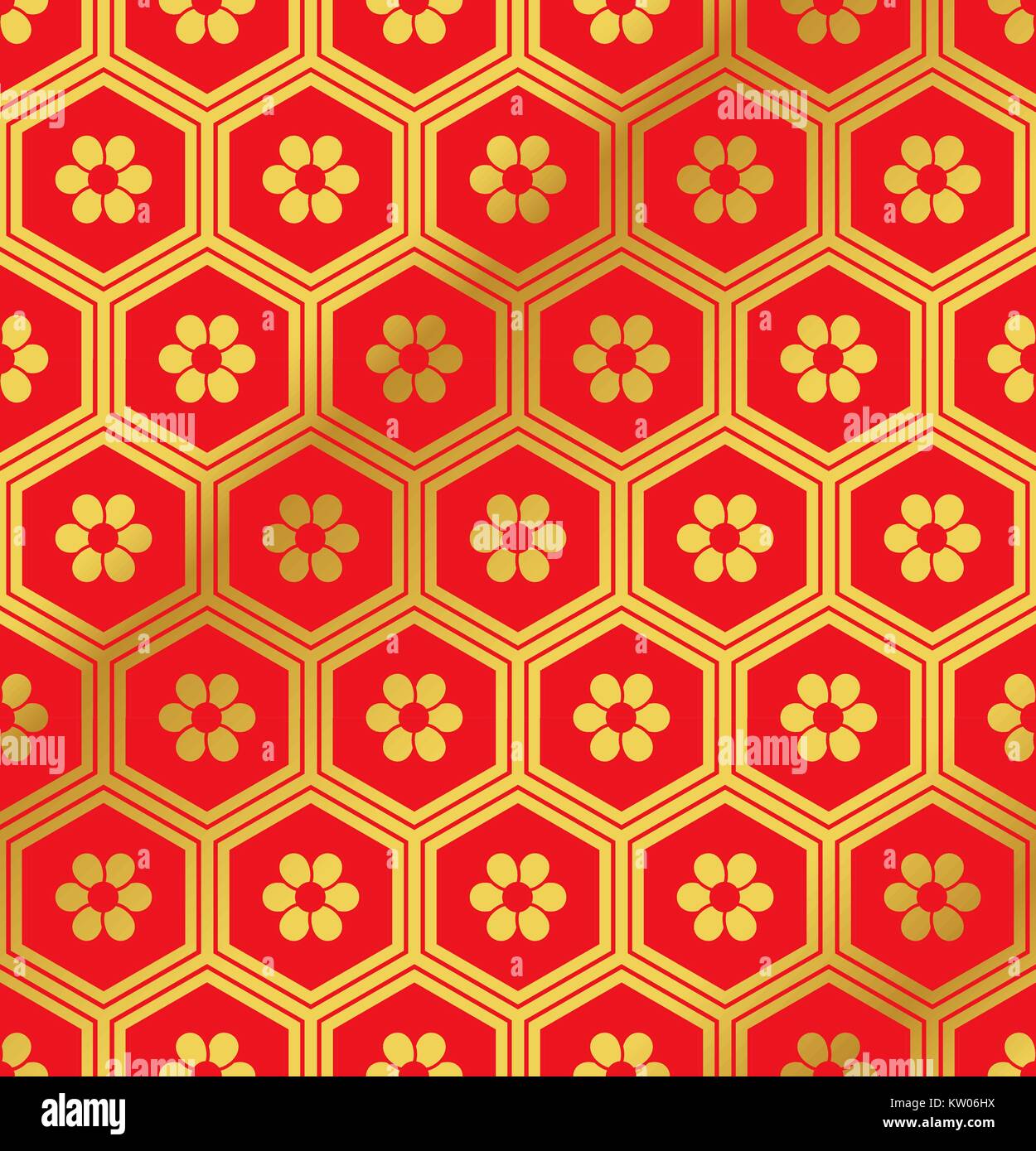 Seamless Golden Chinese Background oriental hexagon polygon frame round ...