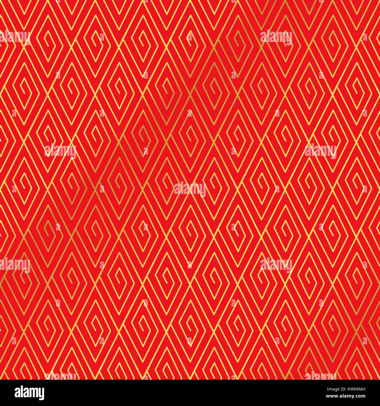 Seamless Golden Chinese Background check geometry spiral vortex line ...