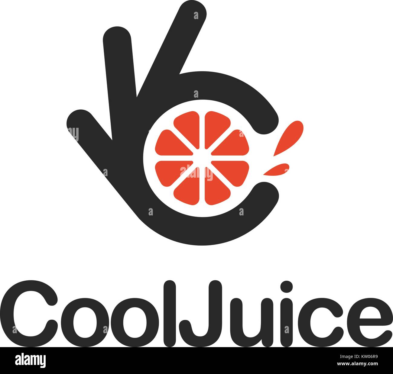 Cool orange fruit juice icon. Ok symbol, Okay vector logo, high quality ...