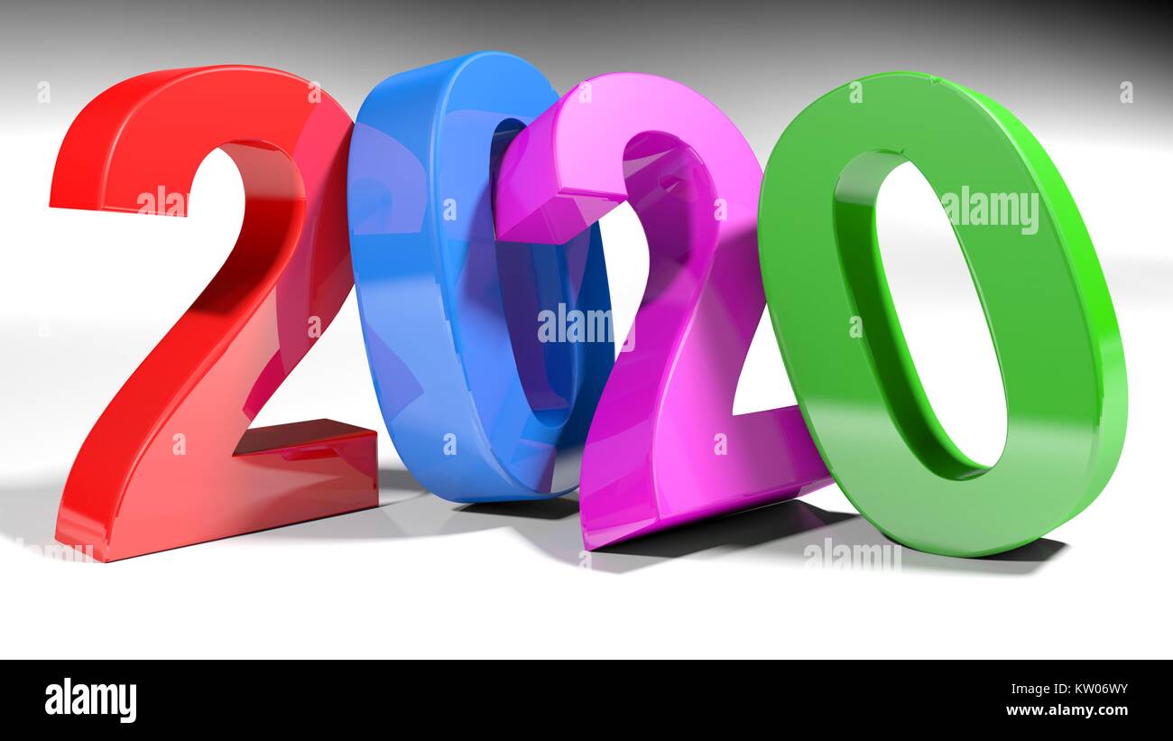 Colorful 2020 - 3D rendering Stock Photo - Alamy