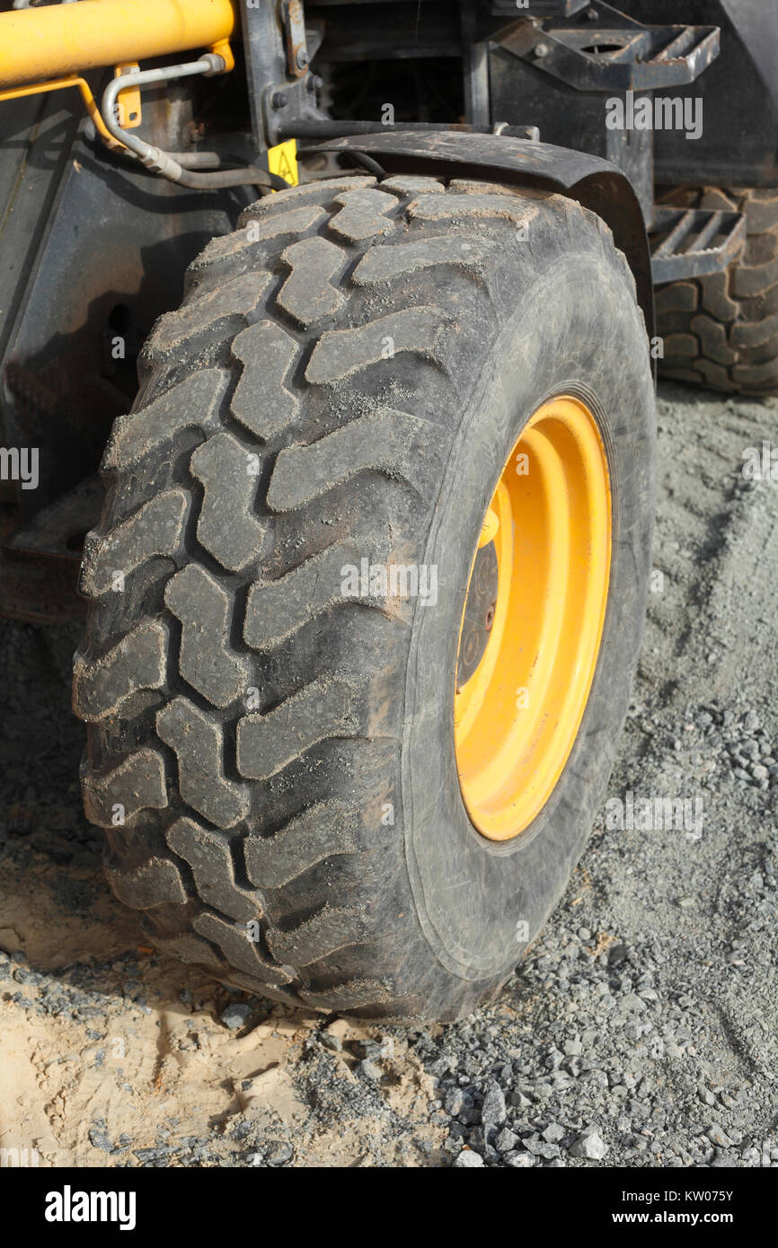 Profile of an excavator tyre on a Construction site Stock Photo - Alamy