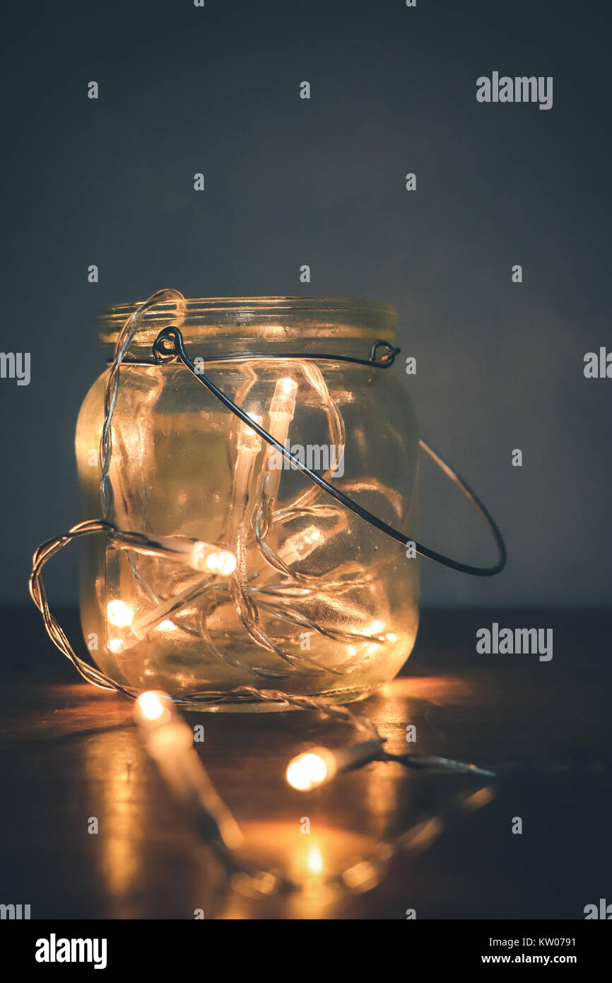 Fairy lights glass jar hi-res stock photography and images - Alamy