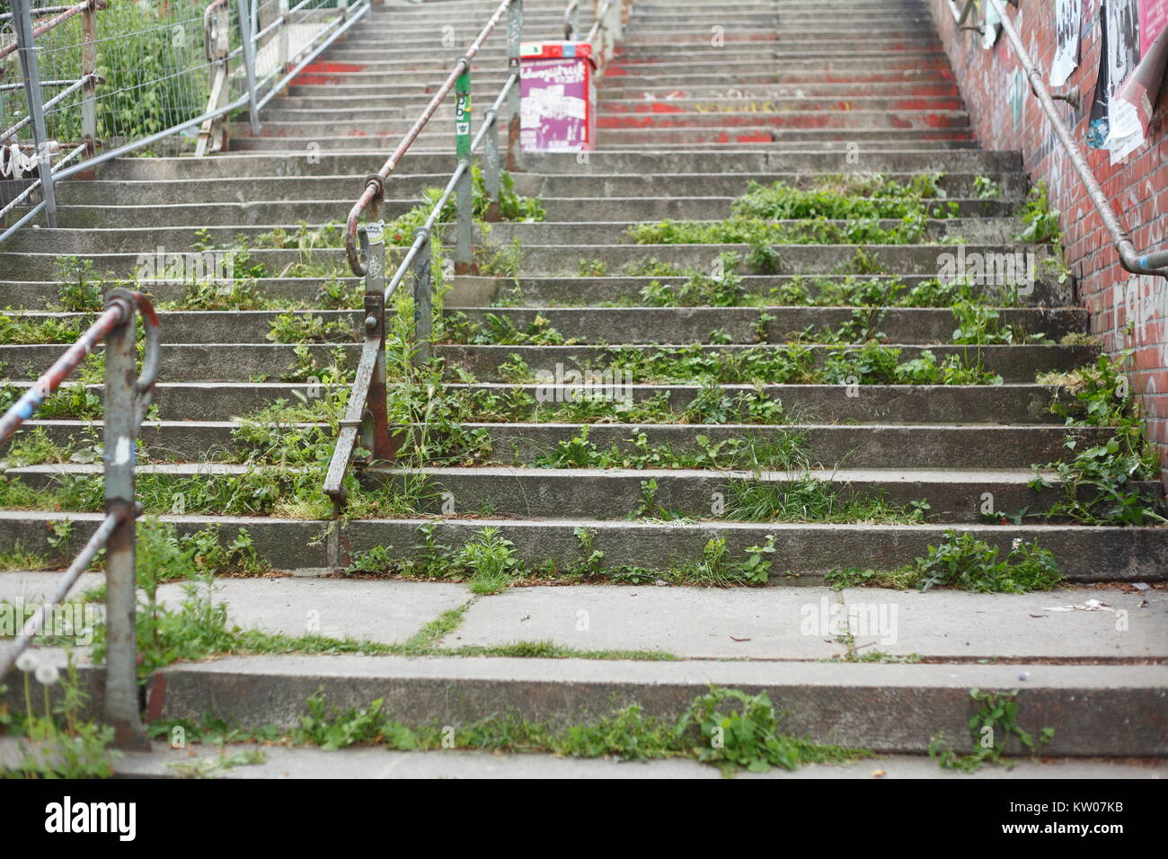 old stone stair with weed overgrow Stock Photo - Alamy