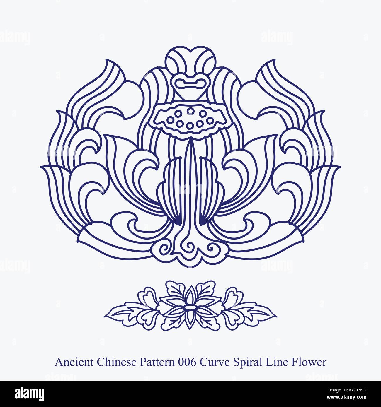 Ancient Chinese Pattern of Curve Spiral Line Flower Stock Vector Image ...