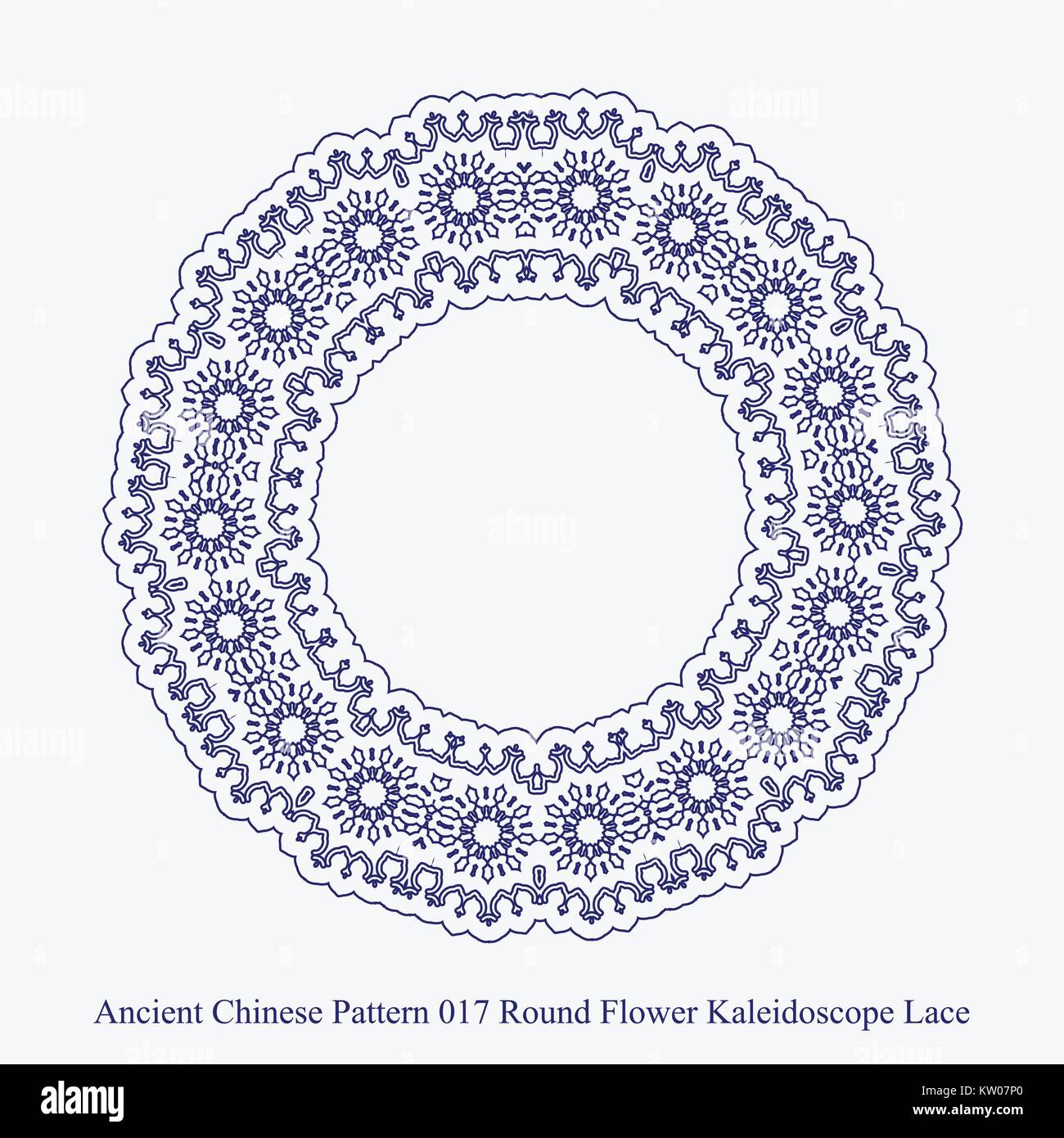 Ancient Chinese Pattern of Round Flower Kaleidoscope Lace Stock Vector ...