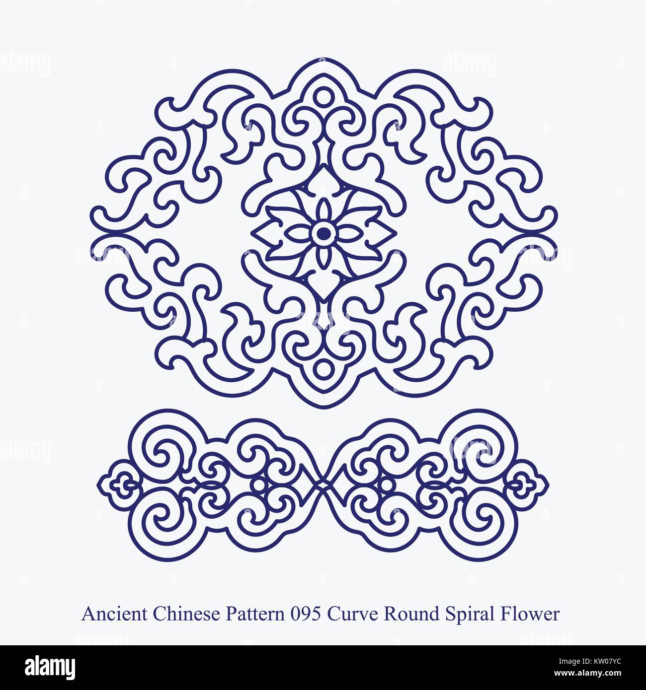Ancient Chinese Pattern of Curve Round Spiral Flower Stock Vector Image ...