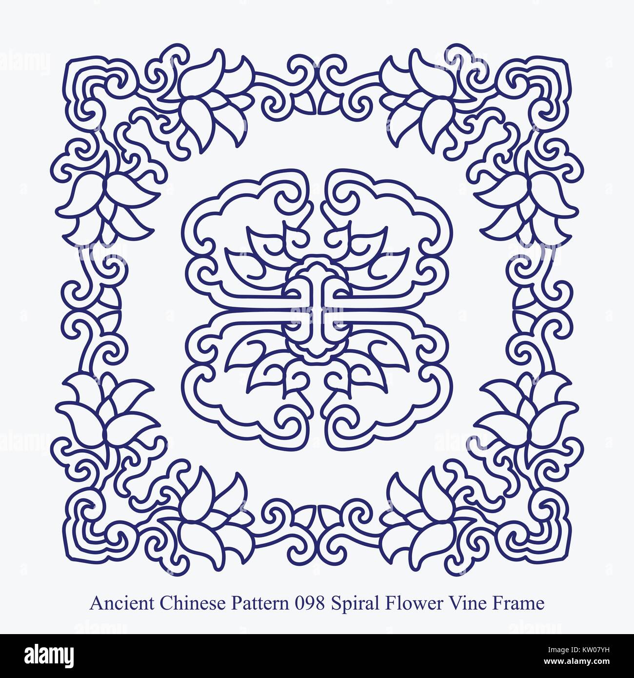 Ancient Chinese Pattern of Spiral Flower Vine Frame Stock Vector Image ...