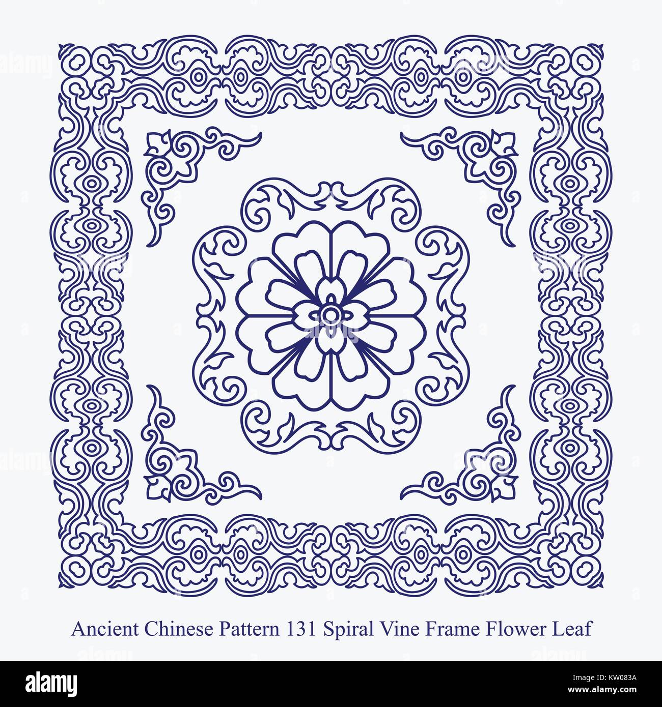 Ancient Chinese Pattern of Spiral Vine Frame Flower Leaf Stock Vector ...