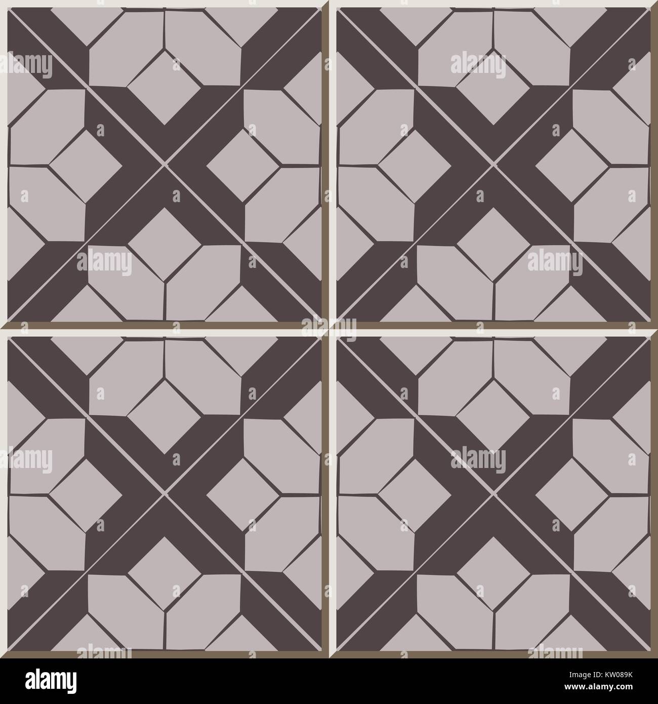 Ceramic tile pattern of brown check cross geometry Stock Vector Image ...