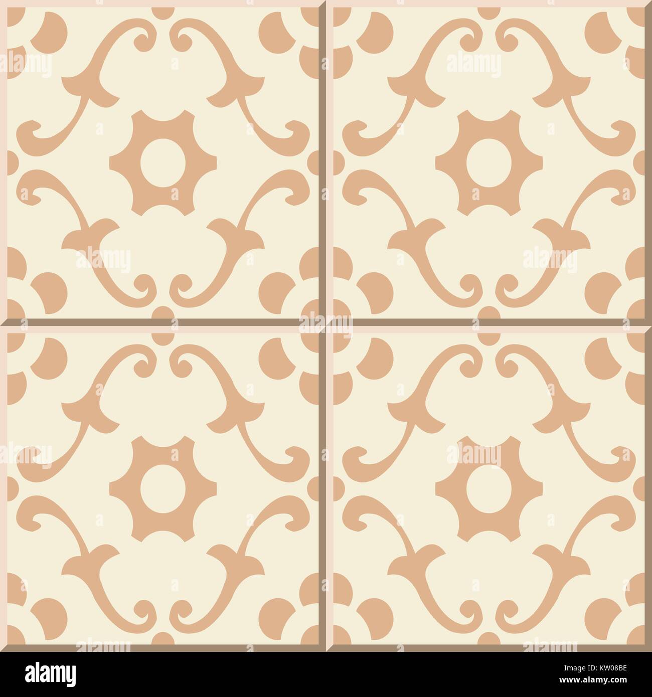 Ceramic tile pattern of vintage curve spiral round flower Stock Vector ...