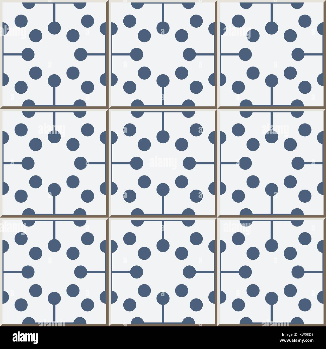 Ceramic tile pattern of round dot circle cross line Stock Vector Image ...