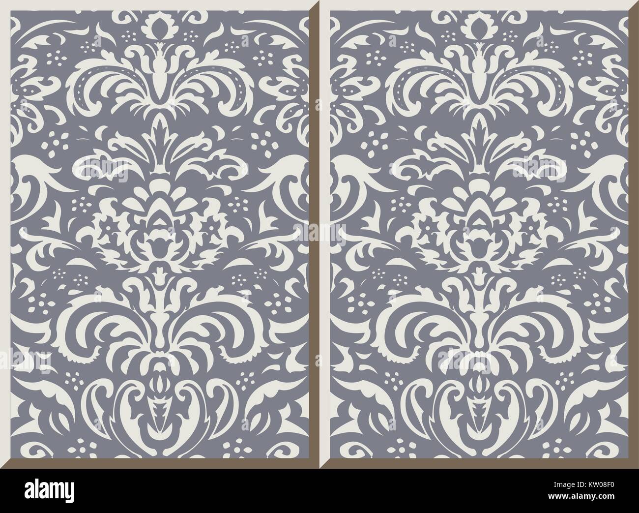 Ceramic tile pattern of vintage nature leaf flower Stock Vector Image ...