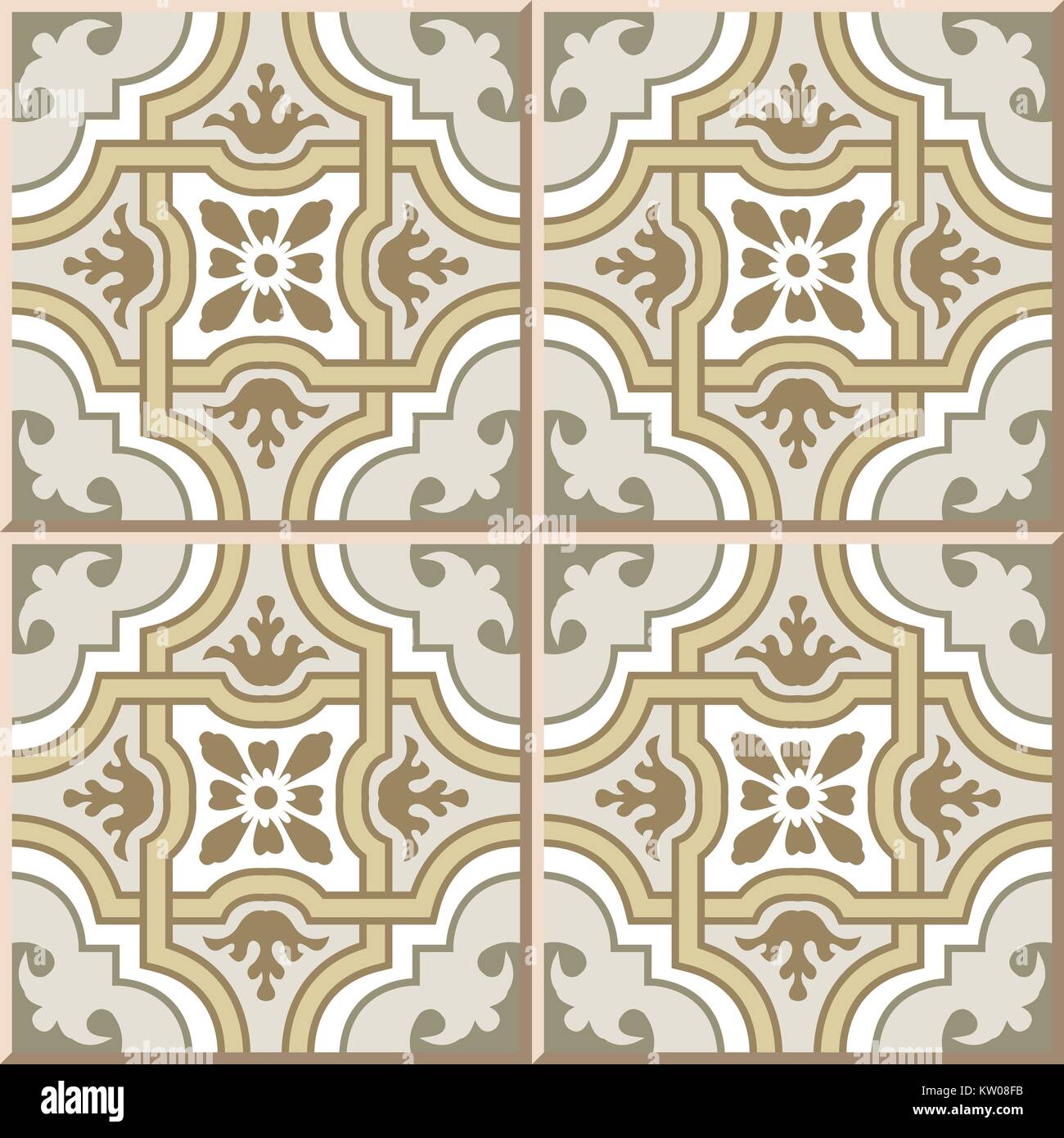 Ceramic tile pattern of vintage curve cross geometry frame flower Stock ...