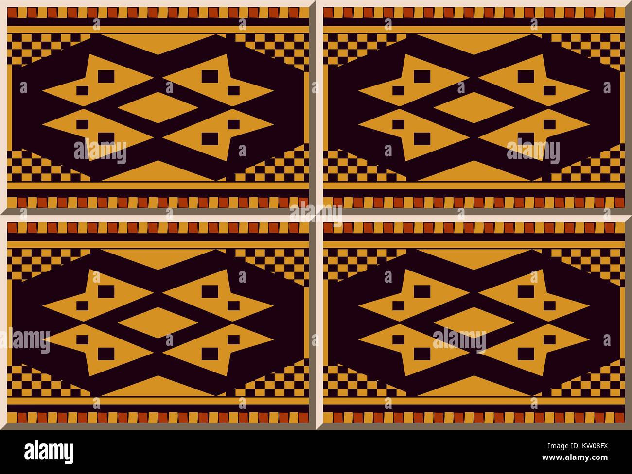 Ceramic tile pattern of aboriginal check square geometry Stock Vector ...