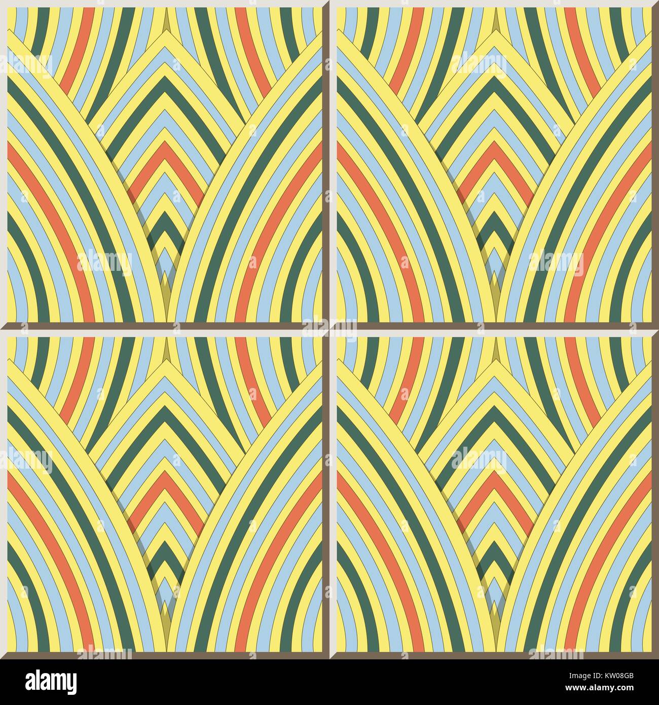 Ceramic tile pattern of curve repeat line scale Stock Vector Image ...