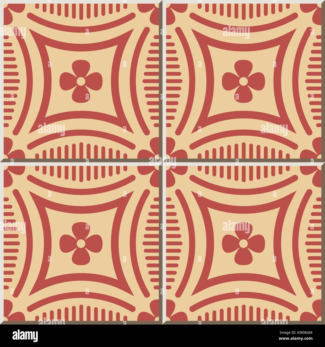 Ceramic tile pattern of curve round cross line flower Stock Vector ...