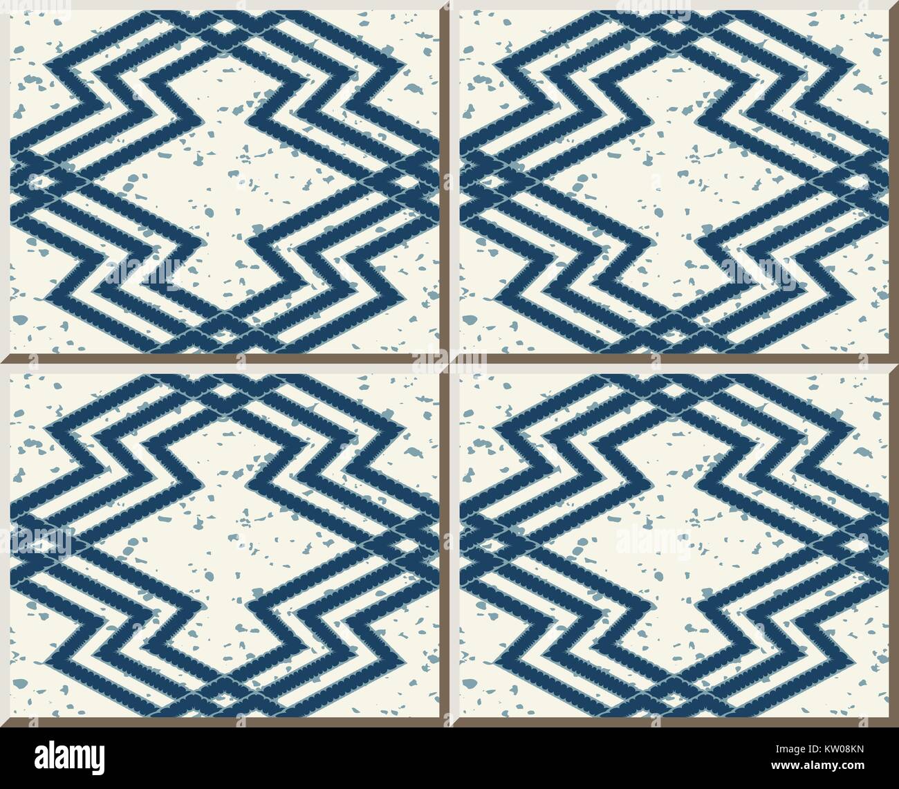 Ceramic tile pattern of sawtooth geometry cross line kaleidoscope Stock ...