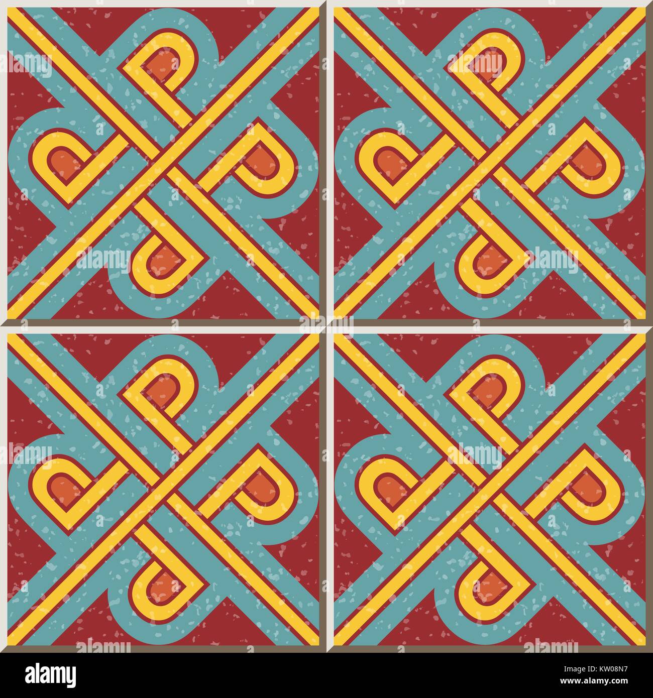 Ceramic tile pattern of cross frame spiral check geometry Stock Vector ...