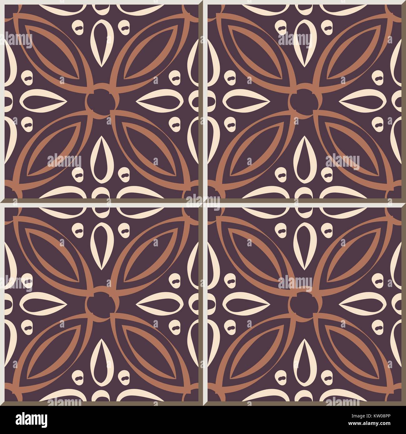 Ceramic tile pattern of round cross flower kaleidoscope Stock Vector ...