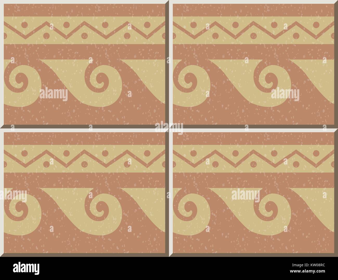 Ceramic tile pattern of spiral round wave geometry Stock Vector Image ...