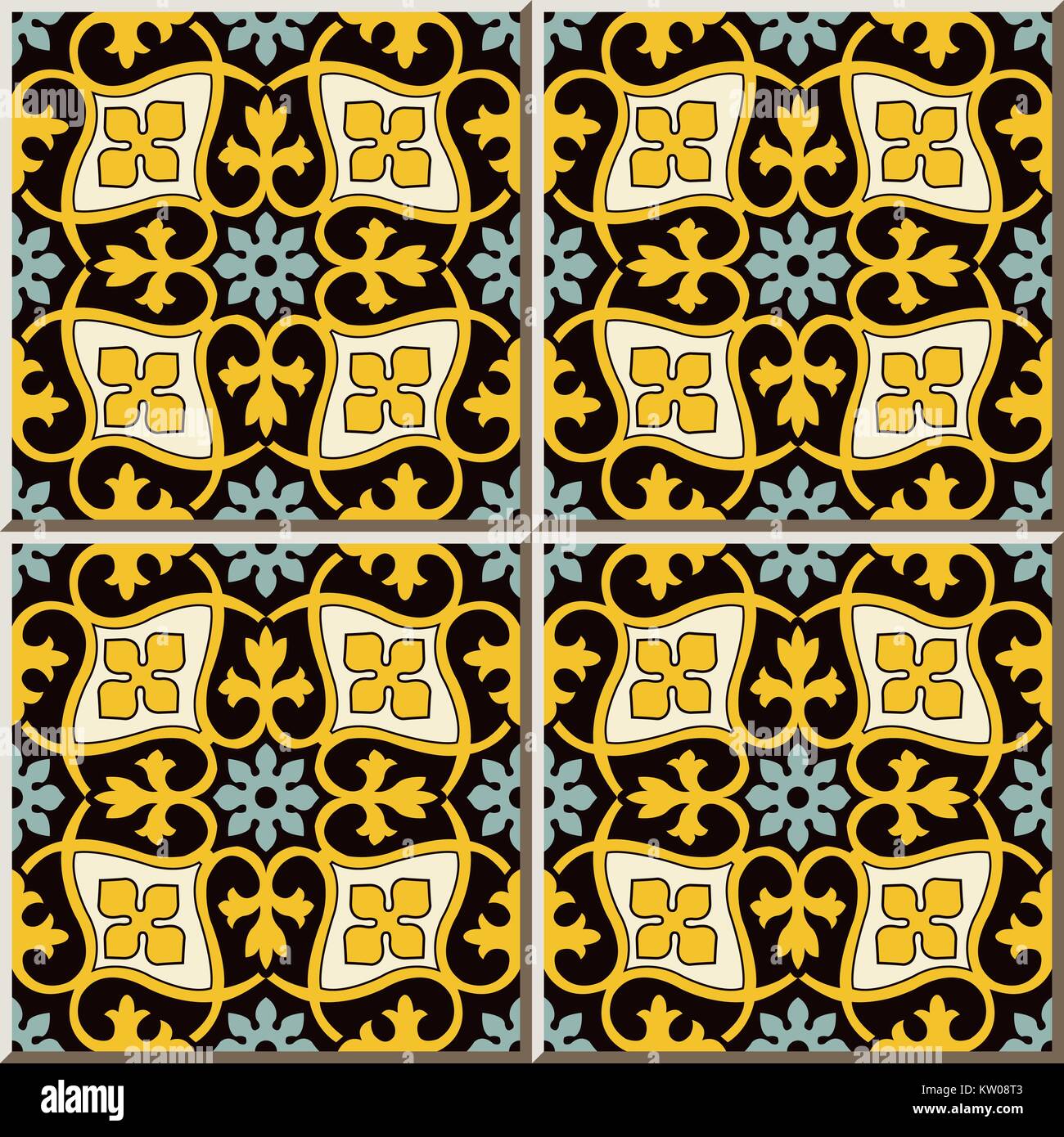 Ceramic tile pattern of spiral curve cross vine flower Stock Vector ...