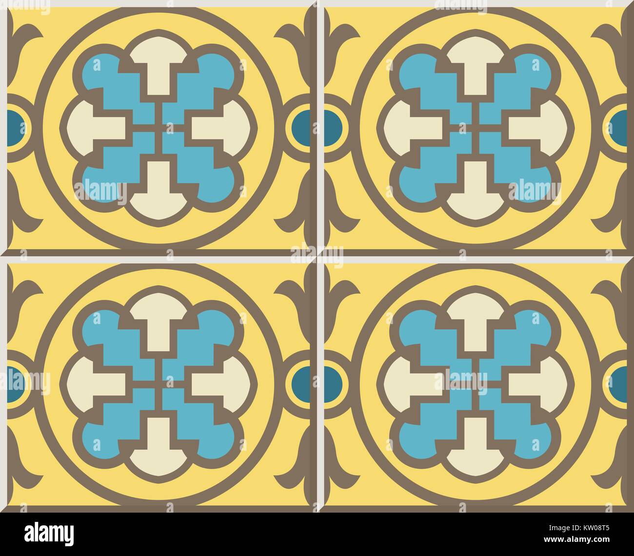 Ceramic tile pattern of round geometry cross curve flower Stock Vector ...