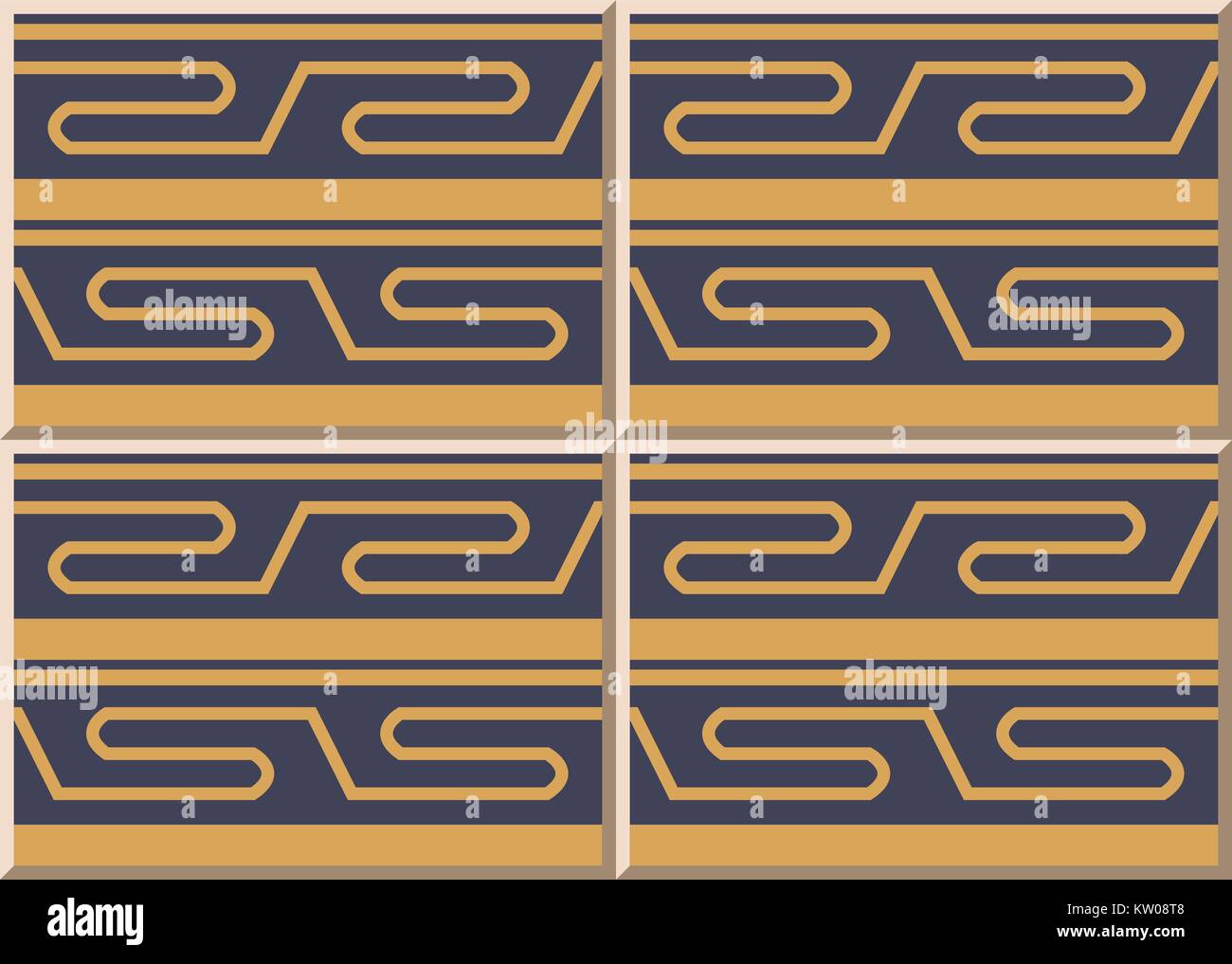 Ceramic tile pattern gold spiral geometry cross line Stock Vector Image ...
